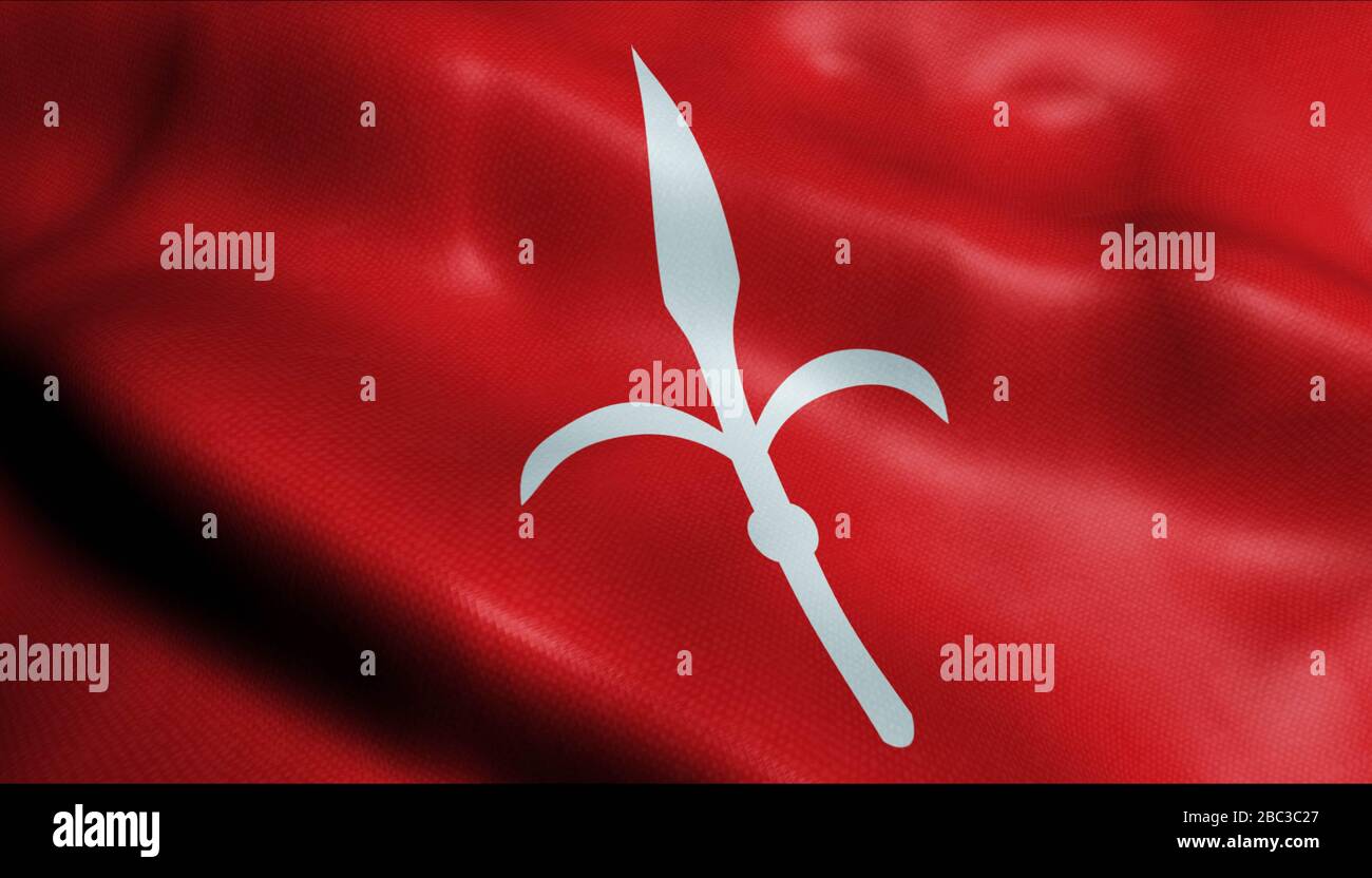 3D Illustration of a waving flag of Trieste (Italy country Stock Photo ...