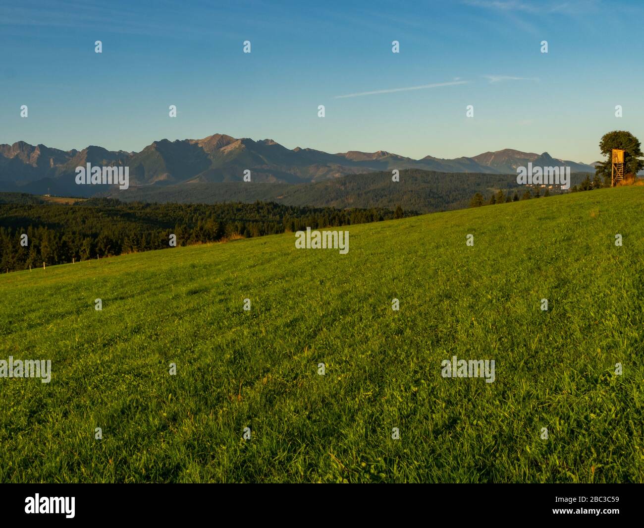 View over Tatra Mountains from Lapszanka pass, during the sunrise ...