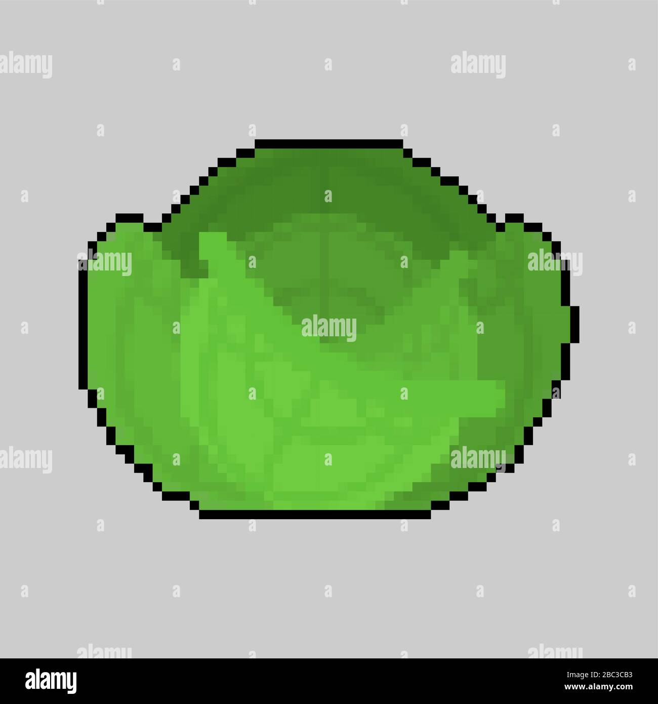 Cabbage pixel art. Head of cabbage 8 bit. Pixelate Vegetable. vector ...