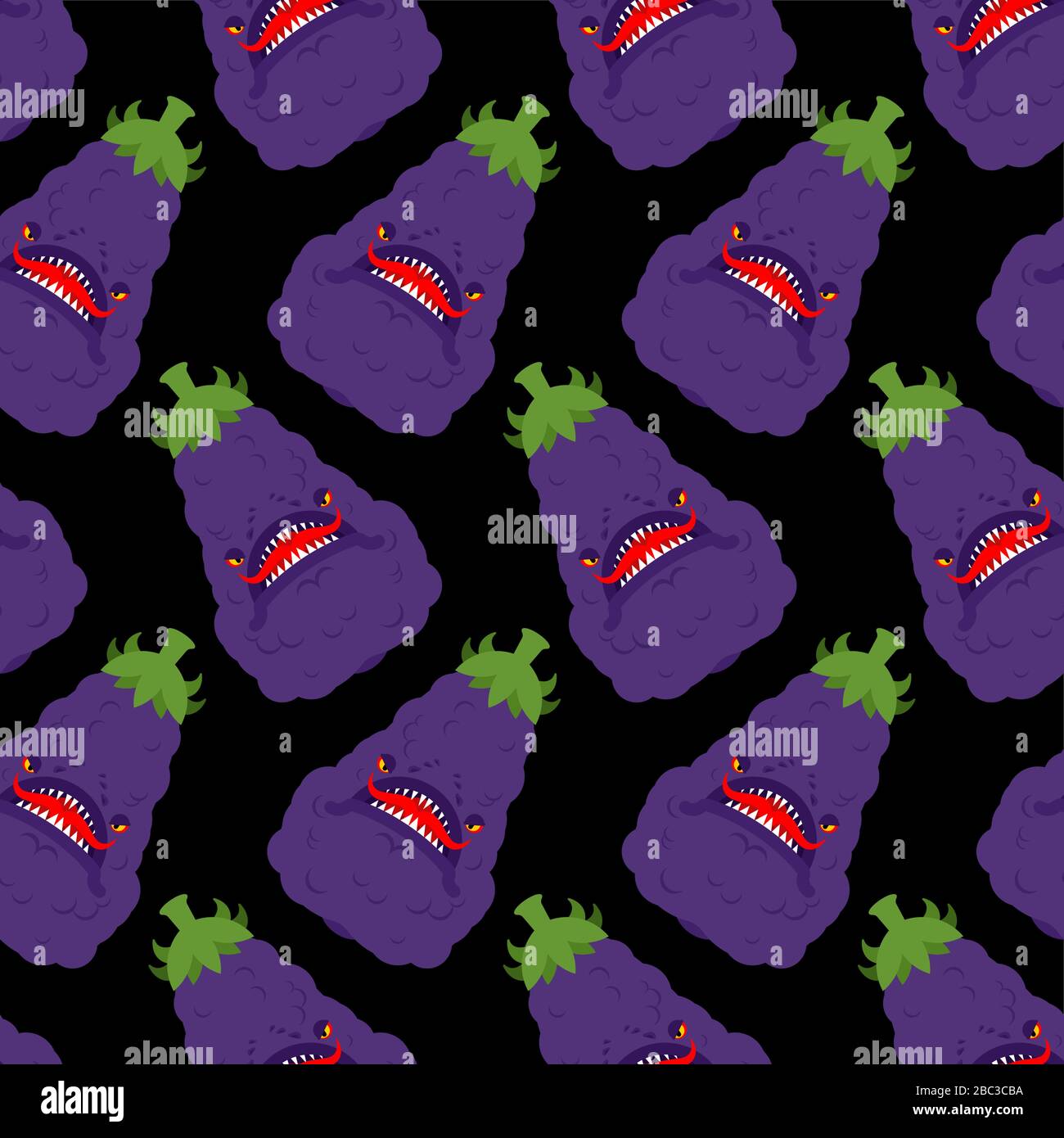 Eggplant monster pattern seamless. Angry Purple Vegetable with teeth ...