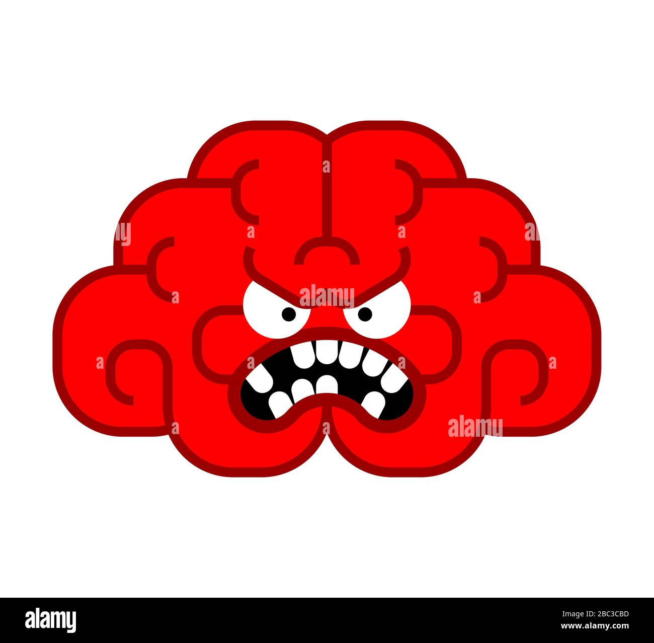 Angry brain. Bad thoughts. Evil brains. Vector illustration Stock ...