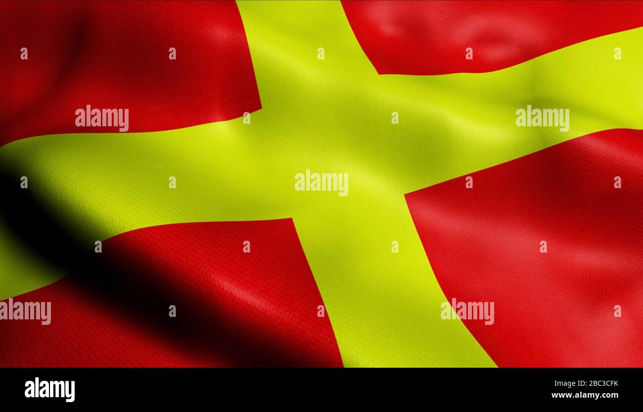 3D Illustration of a waving flag of Messina (Italy country Stock Photo ...