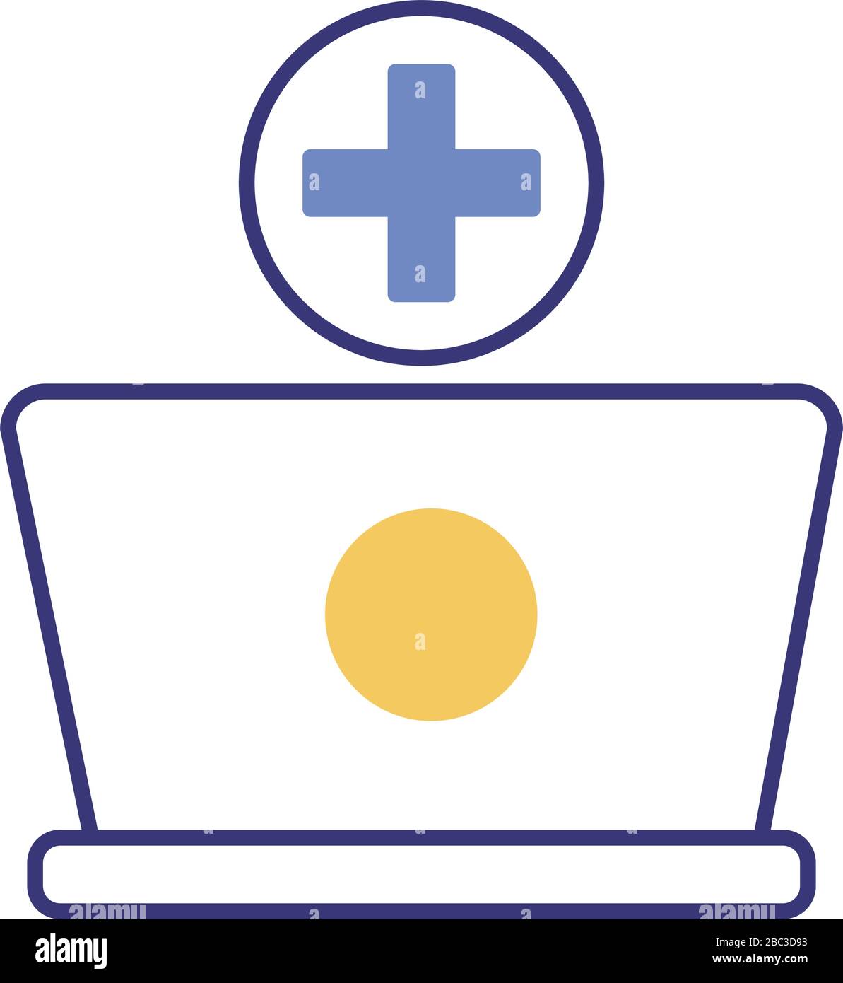 laptop with medical symbol health online line style Stock Vector Image ...