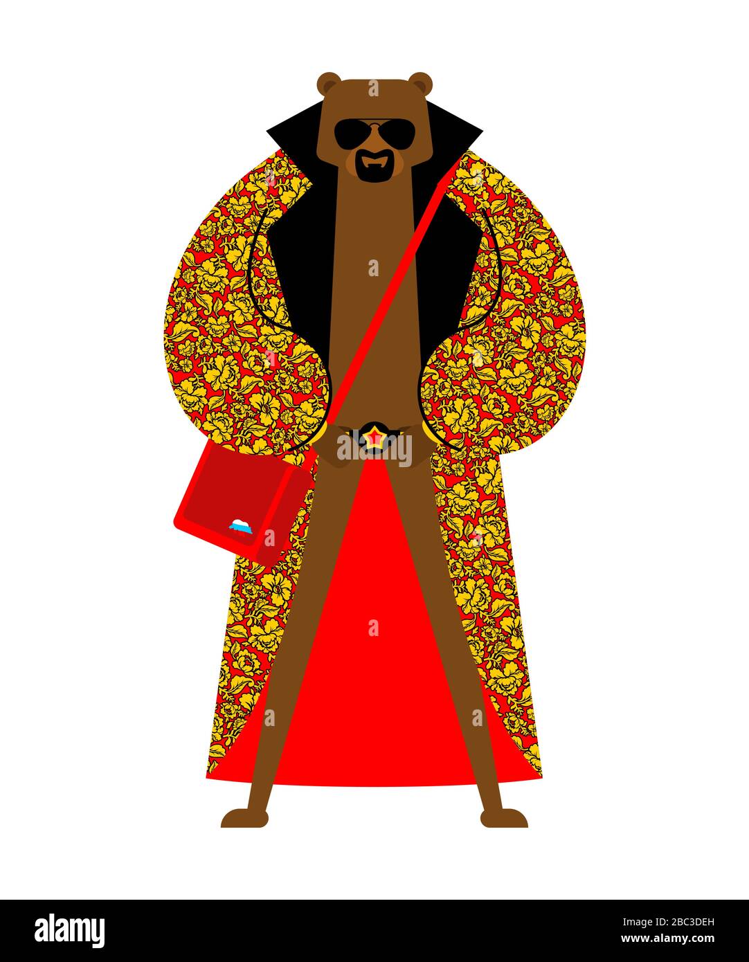 Fashion Russian Bear. trendy beast model. Folk Fashionable Russia. Cool ...