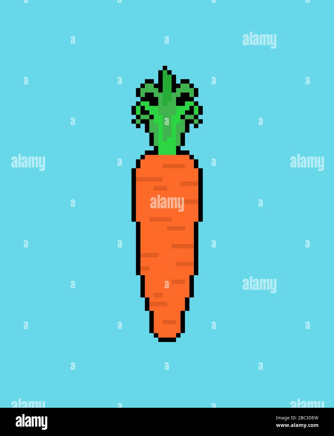 Carrot pixel art. Orange Vegetable 8 bit. Pixelate vector illustration ...