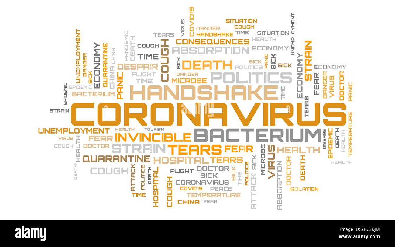 Abstract virus word cloud on white background Stock Photo - Alamy