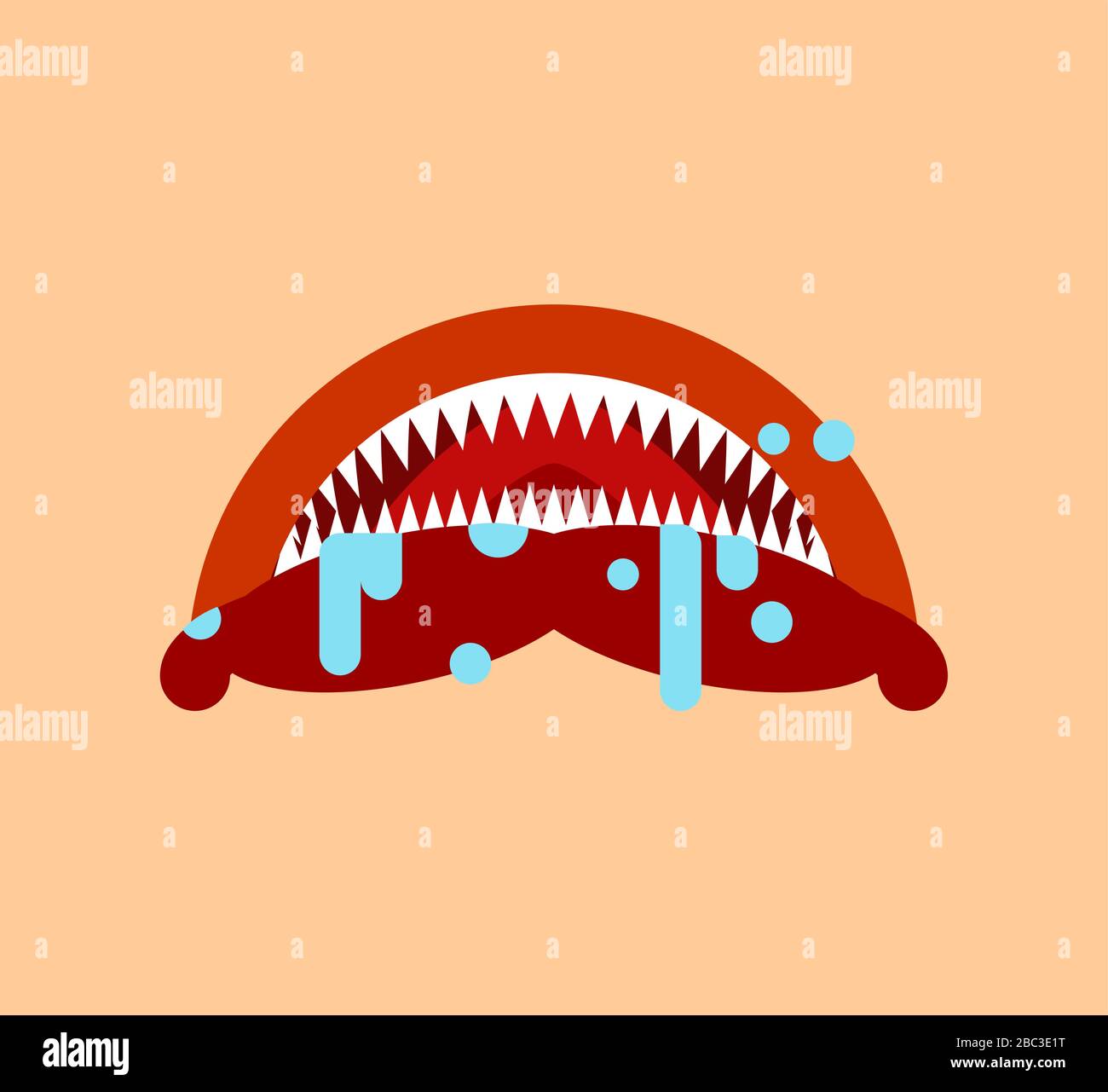Angry mouth with teeth monster isolated. Scary Maw with Fangs Stock ...