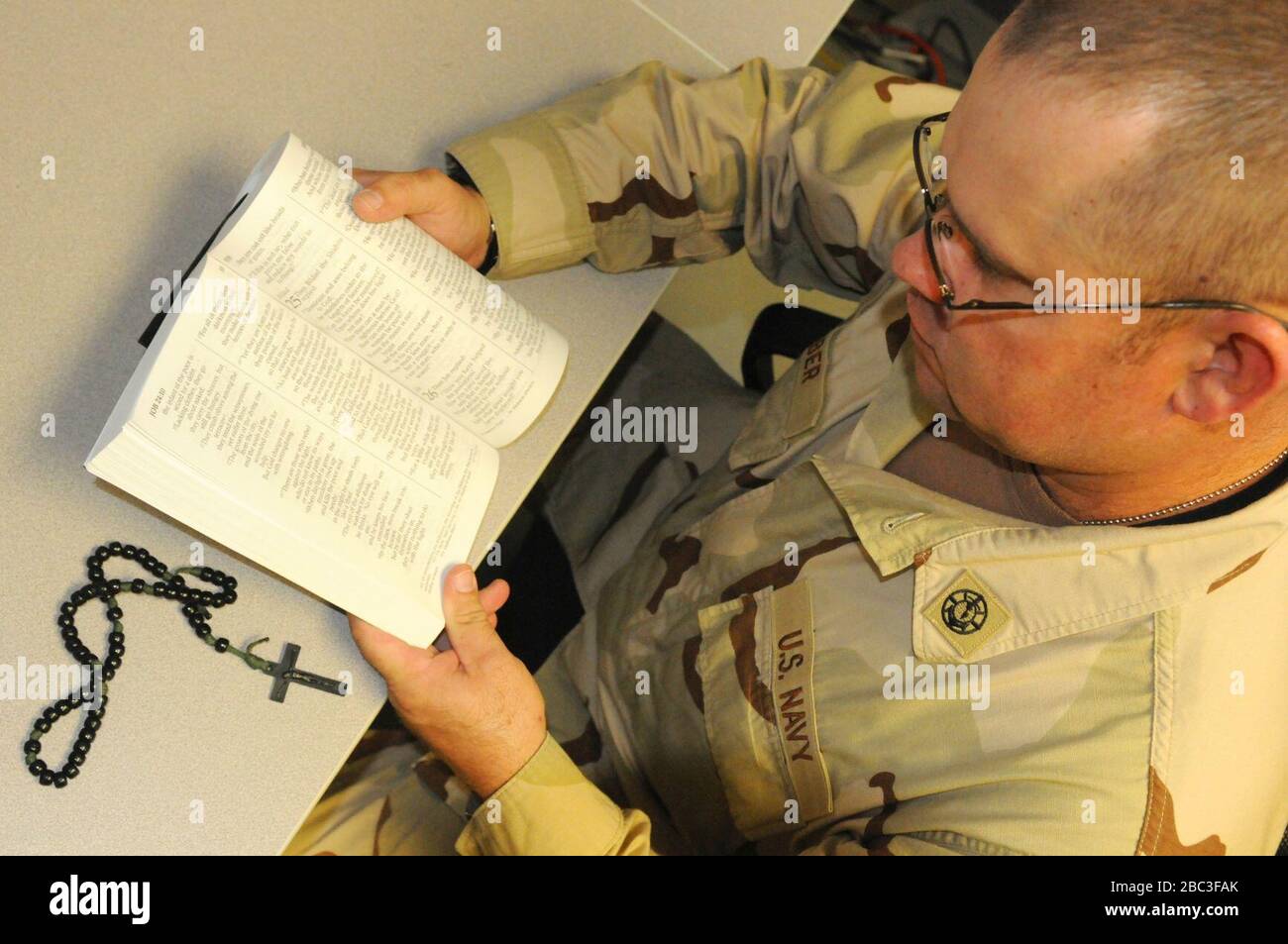 Guantanamo chaplain reads his bible Stock Photo - Alamy
