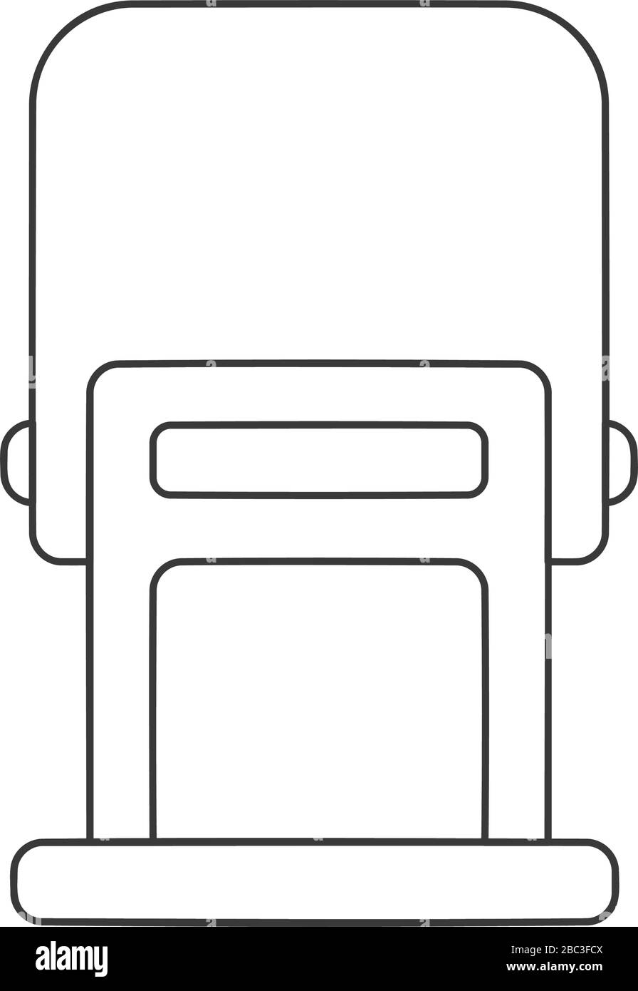 Official style self inking business rubber stamp icon line drawing ...