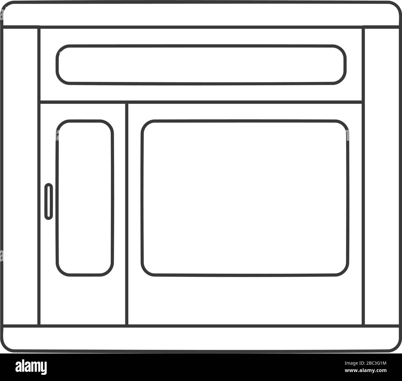 Store front icon vector for a professional business in line drawing ...