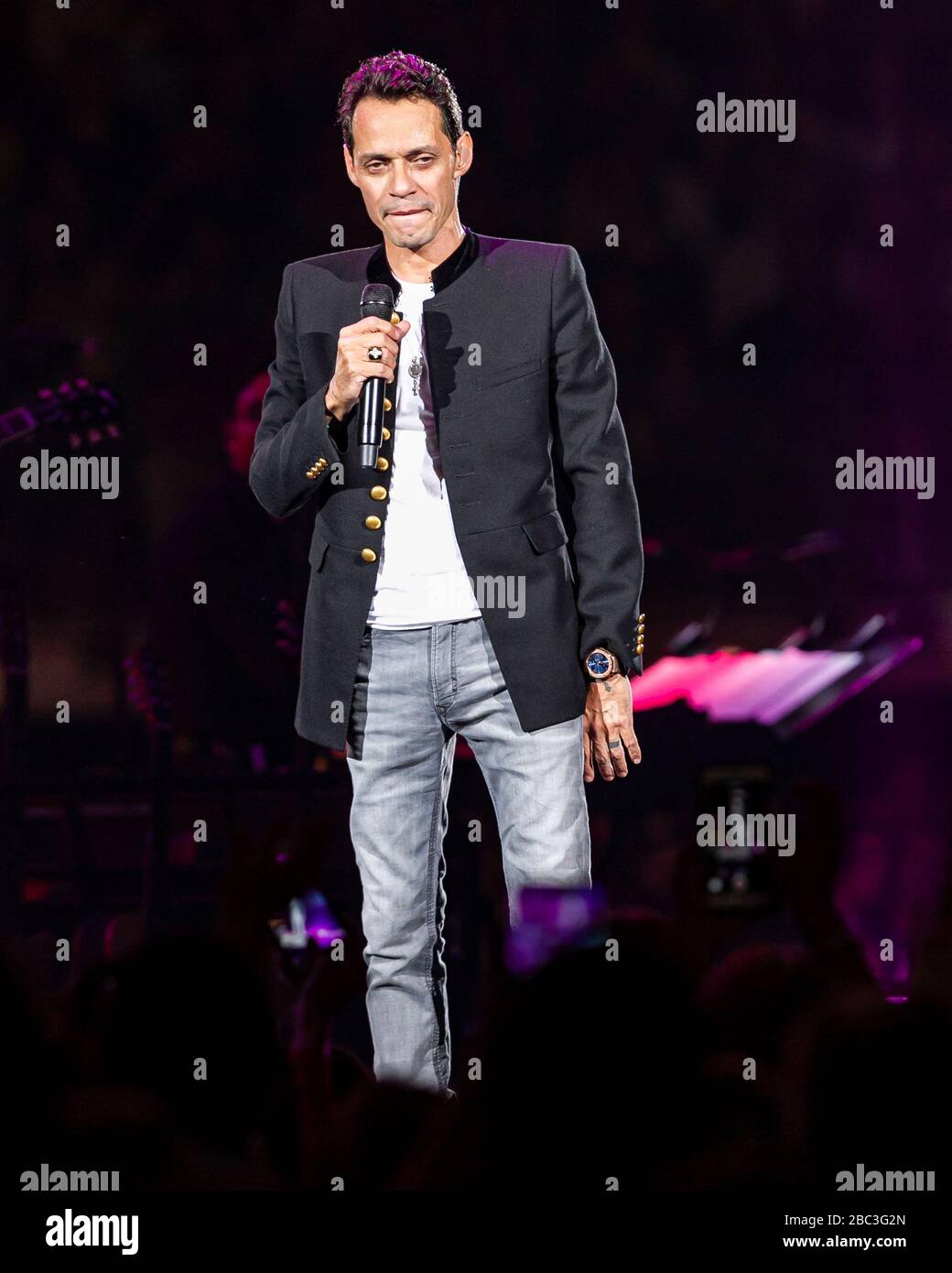 Latin singing sensation Marc Anthony performs at the American Airlines ...