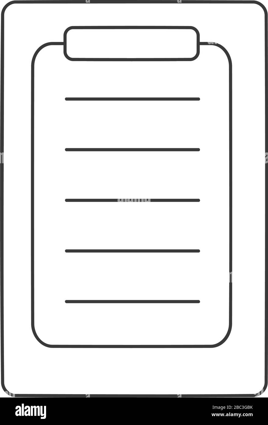 Clipboard icon vector with paper line drawing Stock Vector Image & Art ...