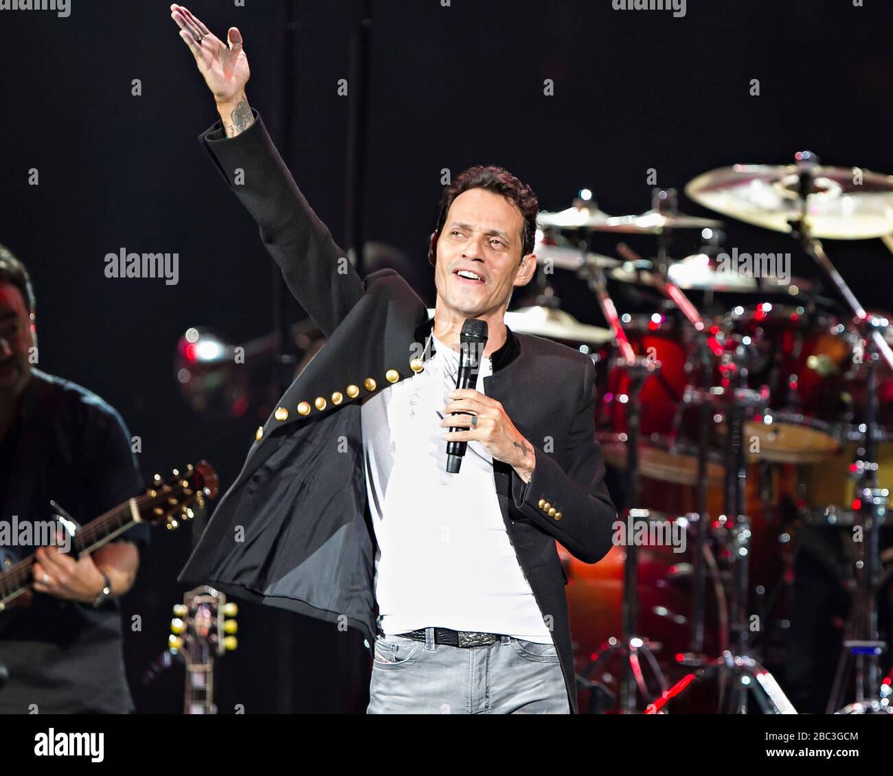 Latin singing sensation Marc Anthony performs at the American Airlines ...