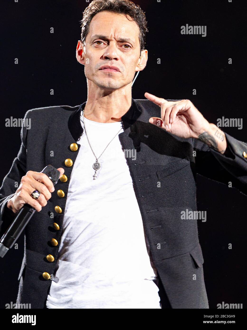 Latin singing sensation Marc Anthony performs at the American Airlines ...