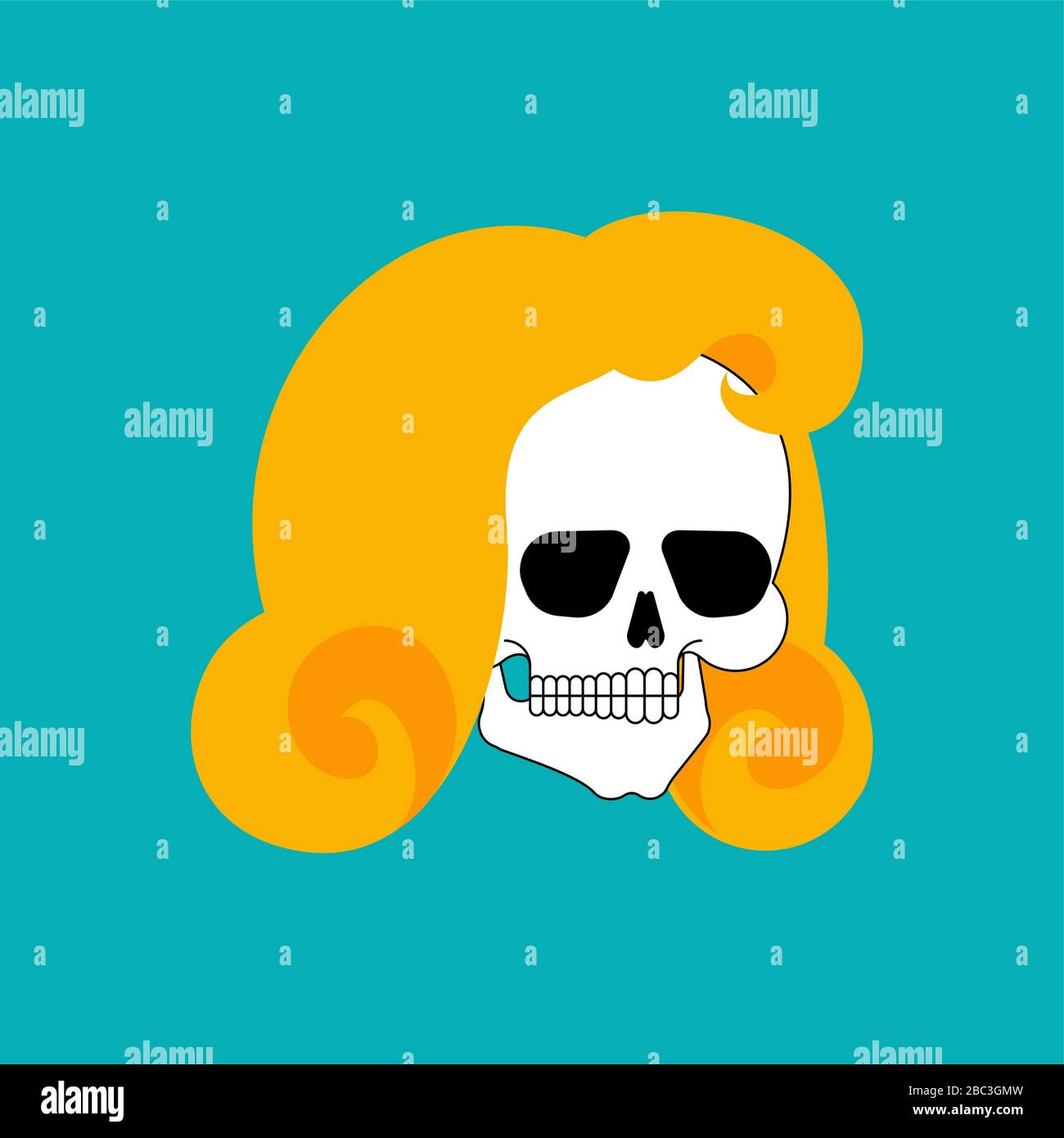 Girl skull isolated. Female skeleton head. vector illustration Stock ...