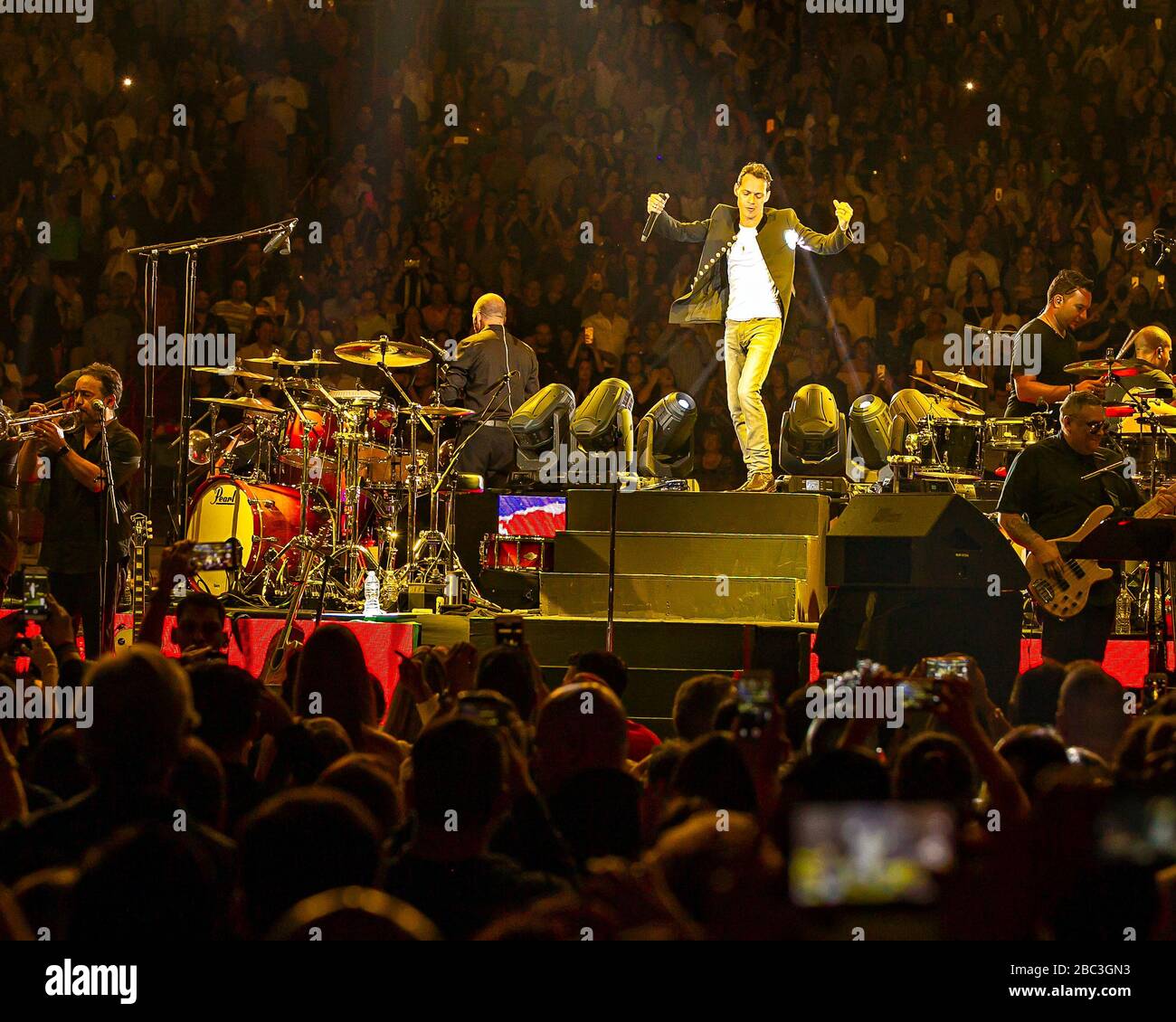 Latin singing sensation Marc Anthony performs at the American Airlines ...