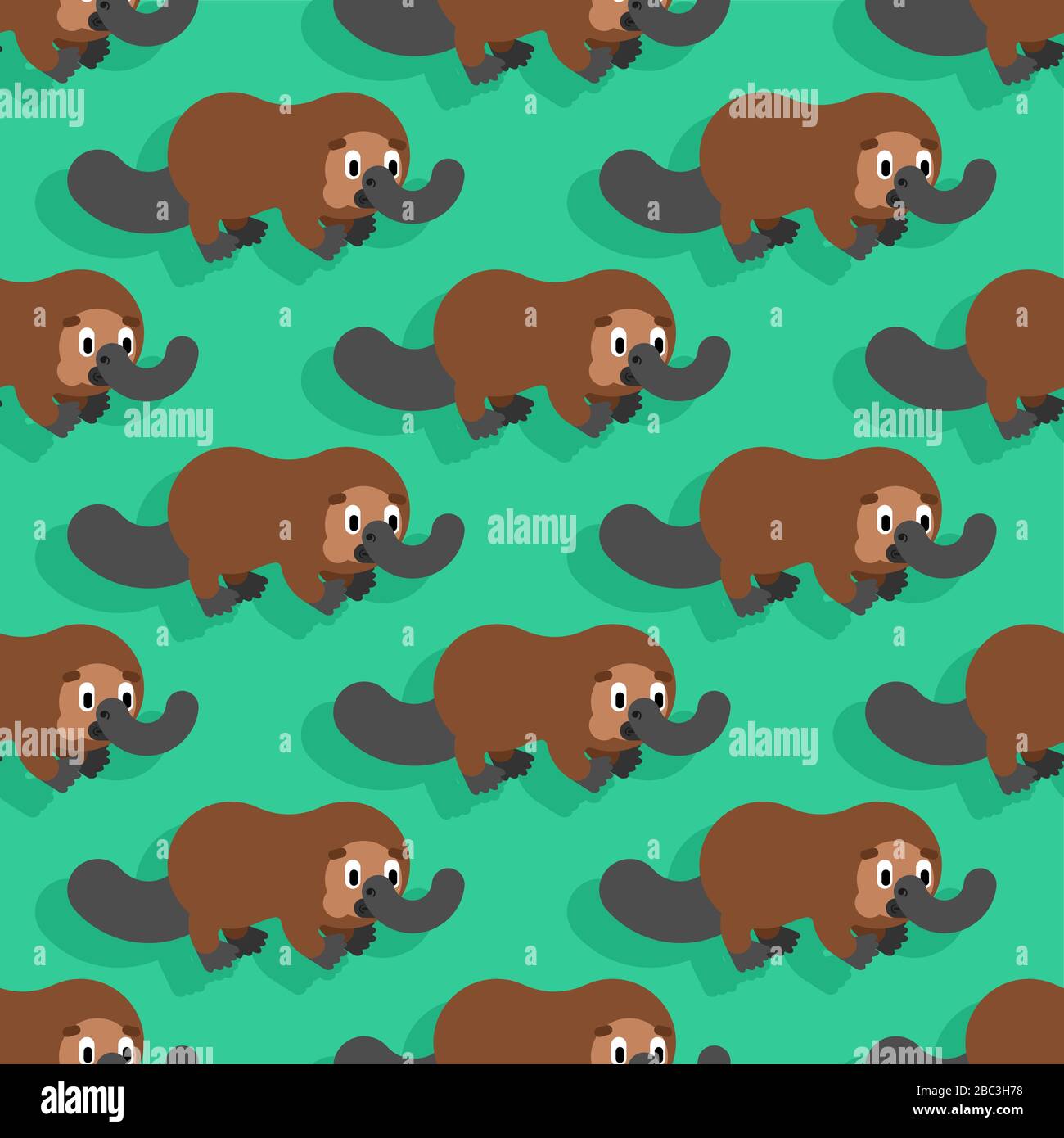 Platypus pattern seamless. cute duckbill background. Baby fabric texture. ornithorhyncus vector ...