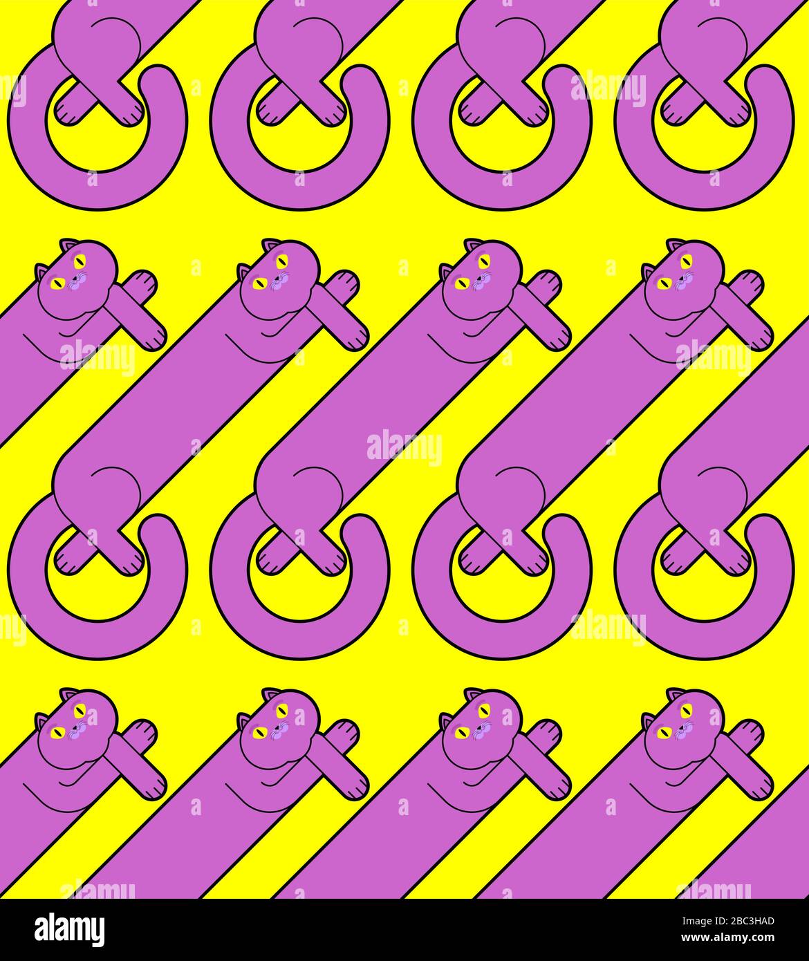 Long cat pattern seamless. Cartoon pet background. Baby fabric texture ...