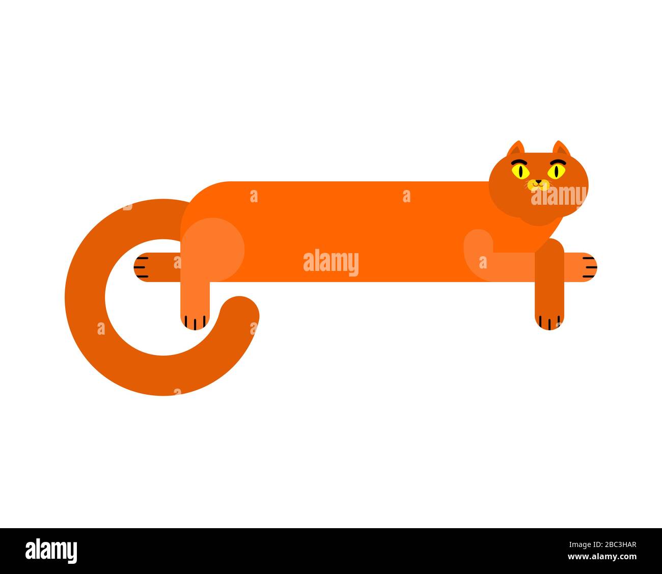 Long cat isolated. Cartoon pet. vector illustration Stock Vector Image ...