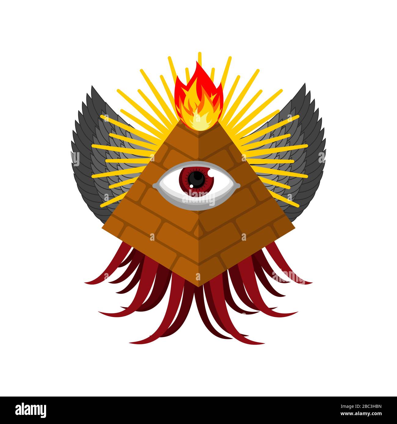 Pyramid with an eye. All-seeing eye. Symbol of world government ...