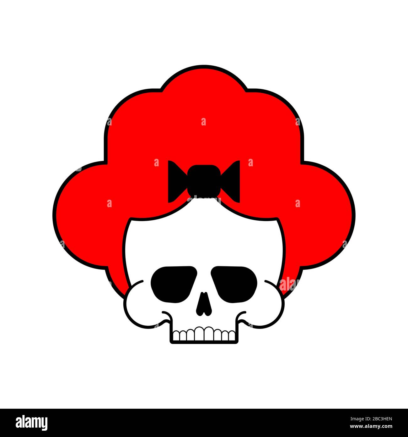 Girl skull isolated. Female skeleton head. vector illustration Stock ...