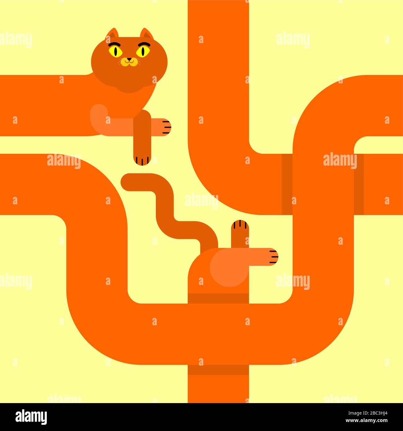 Long cat pattern seamless. Cartoon pet background. Baby fabric texture ...