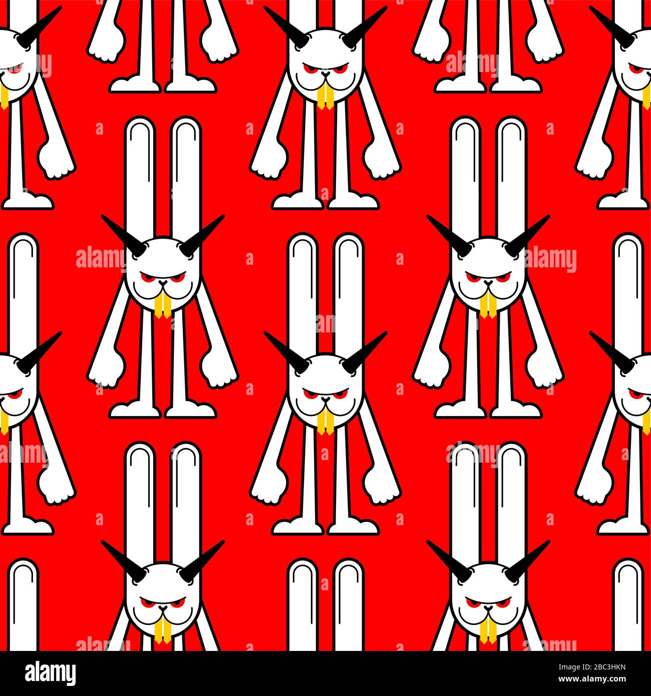 Angry hare pattern seamless. Crazy Rabbit background. Devil bunny ...