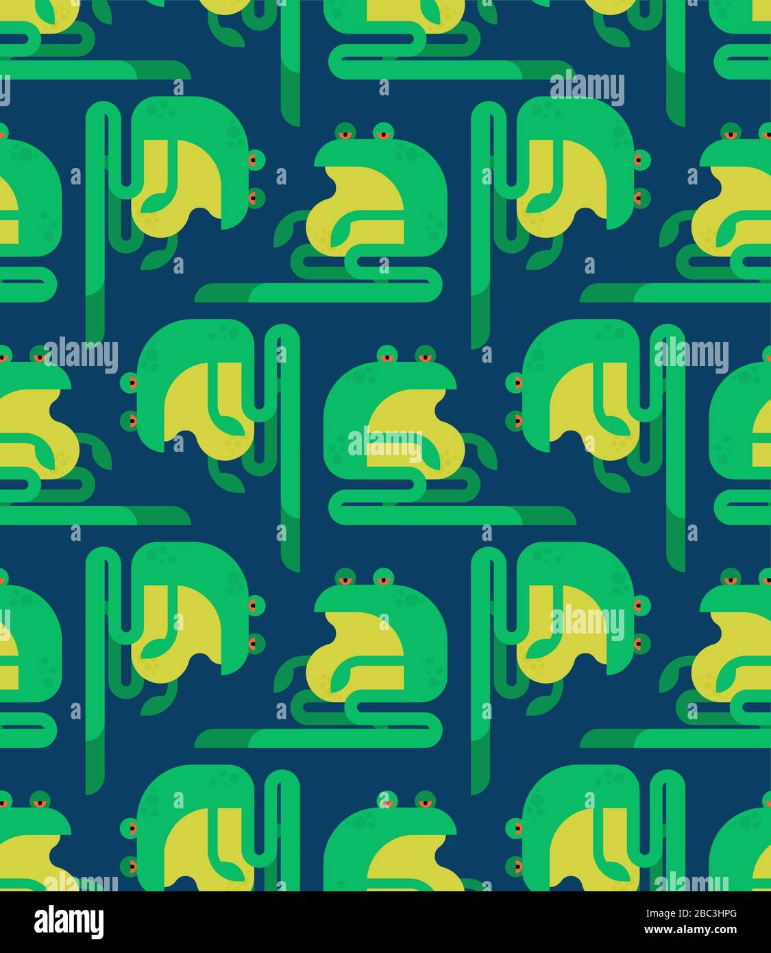 Frog cartoon pattern seamless. Green toad background. Baby fabric ...