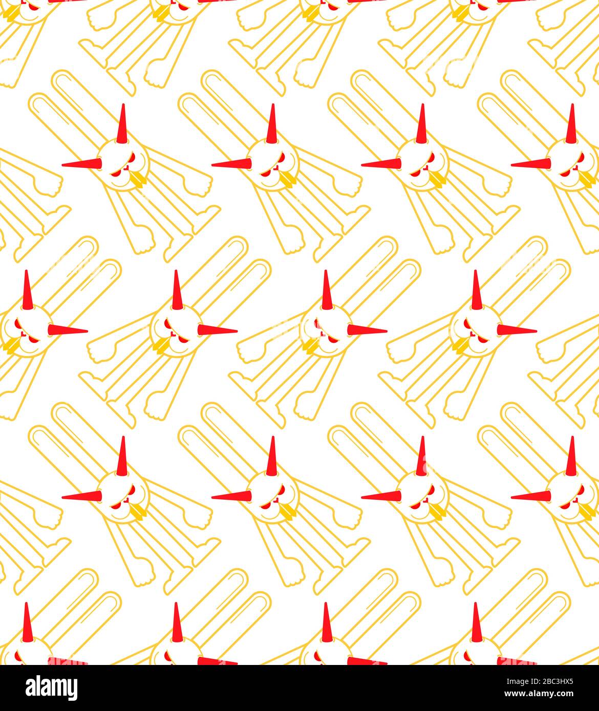 Crazy Rabbit background. Angry hare pattern seamless. Devil bunny ...