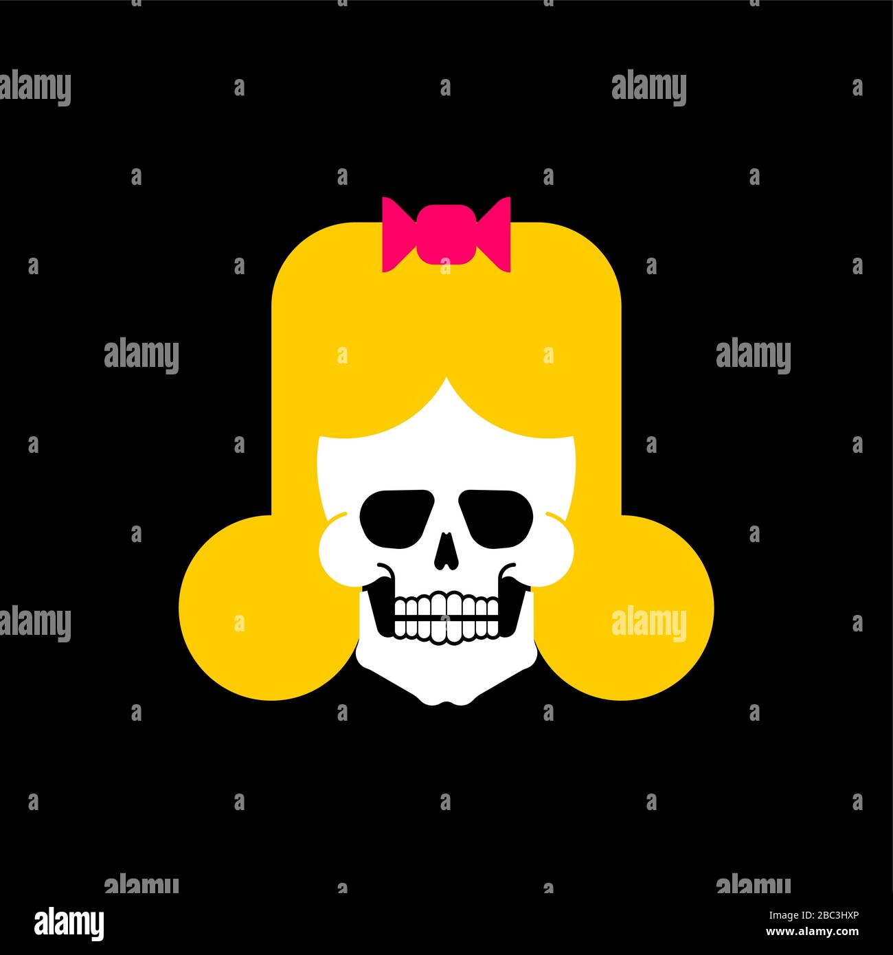 Girl skull isolated. Female skeleton head. vector illustration Stock ...