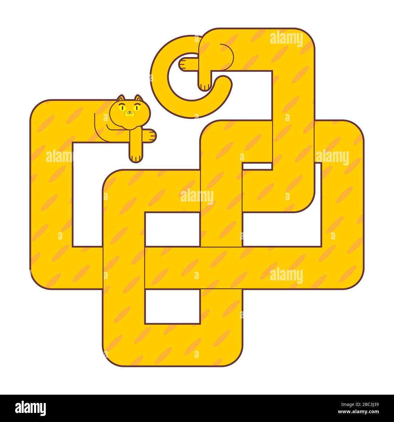 Long cat isolated. Cartoon pet. vector illustration Stock Vector Image ...