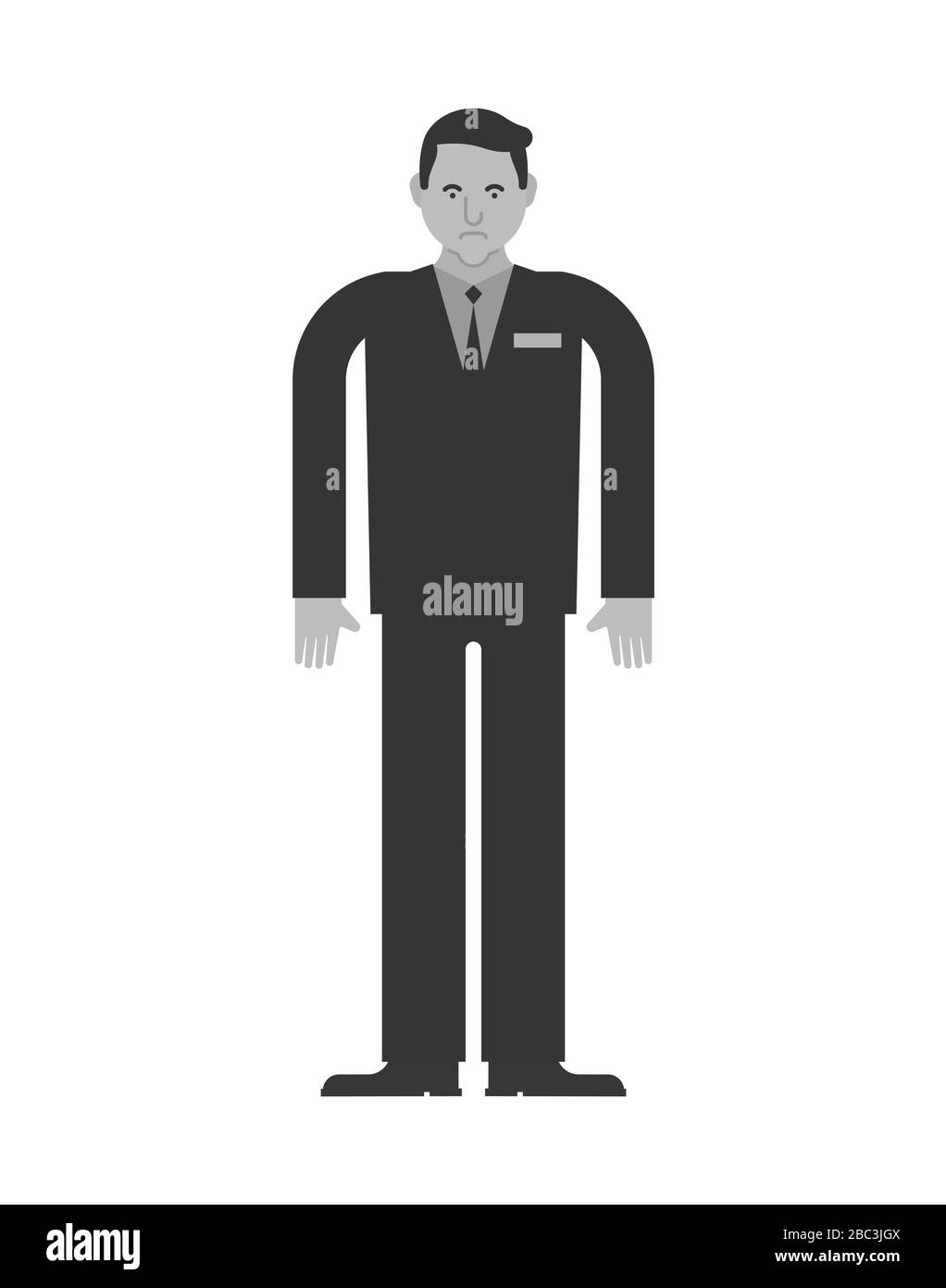 Boring man. very unhappy guy. office worker man grey. Ordinary clerk ...