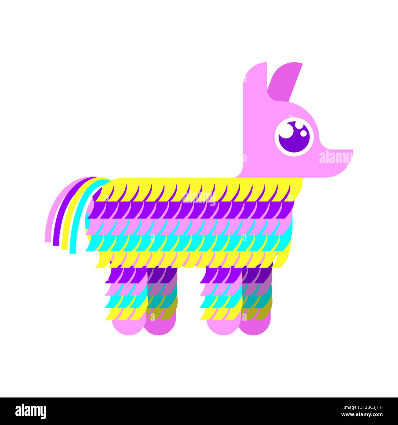 Pinata isolated. Traditional mexican donkey toy with sweets inside ...