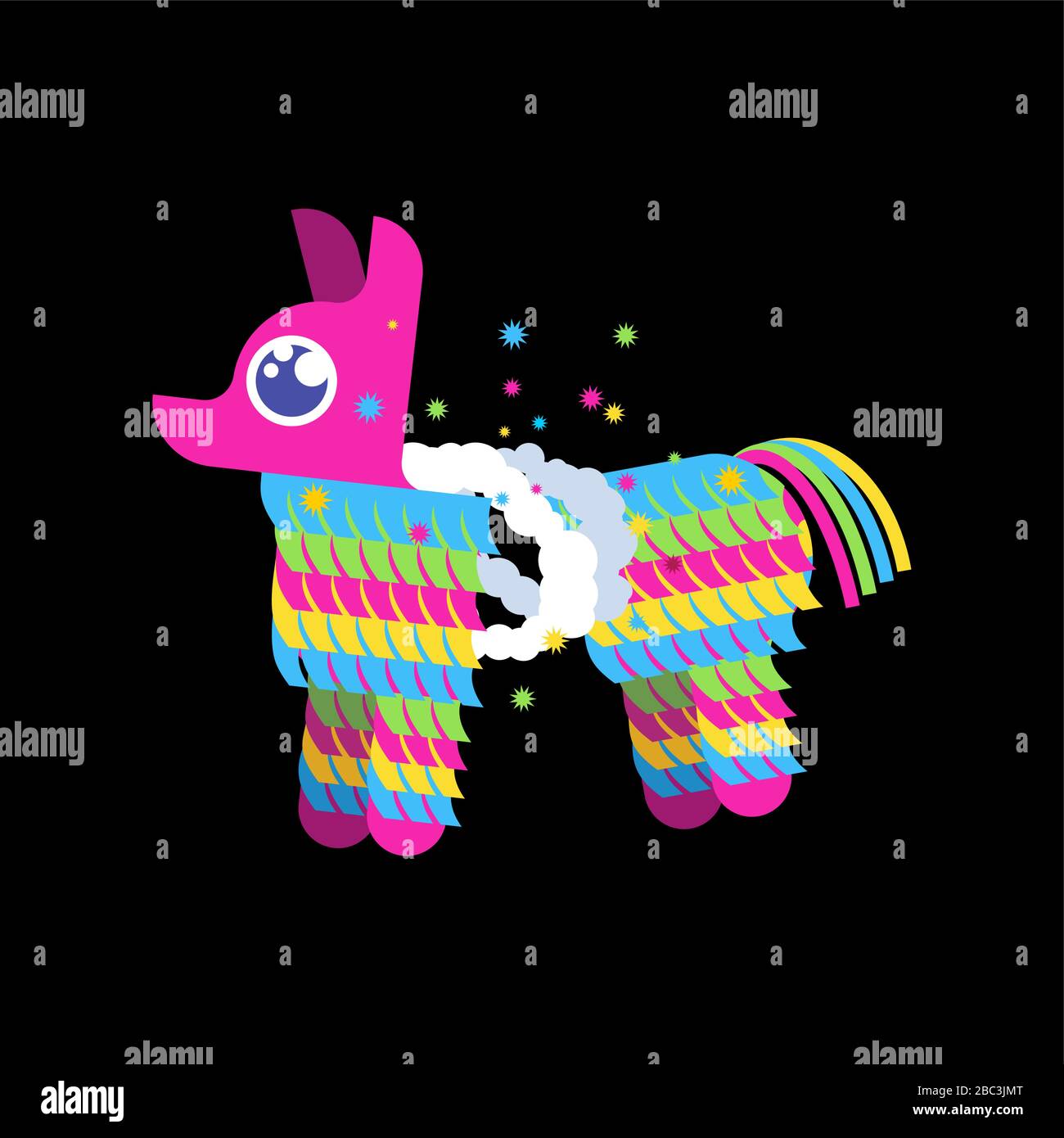 Pinata broken isolated. Traditional mexican donkey toy with sweets ...