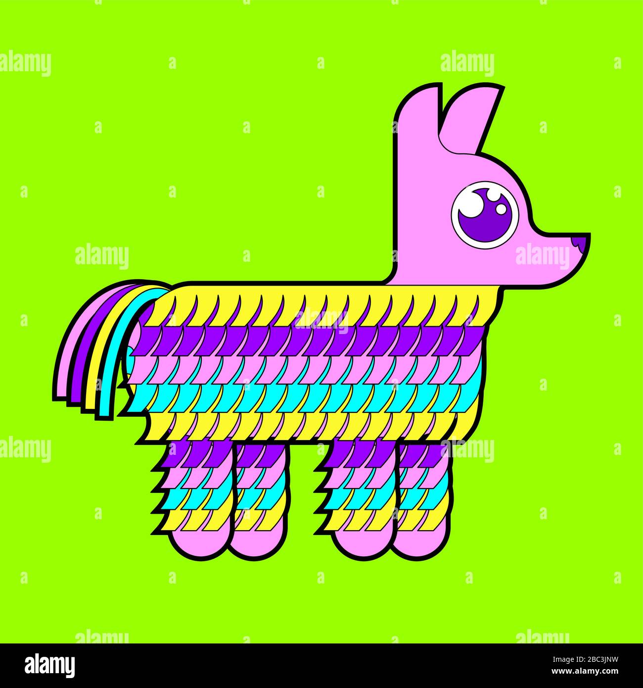 Pinata isolated. Traditional mexican donkey toy with sweets inside ...