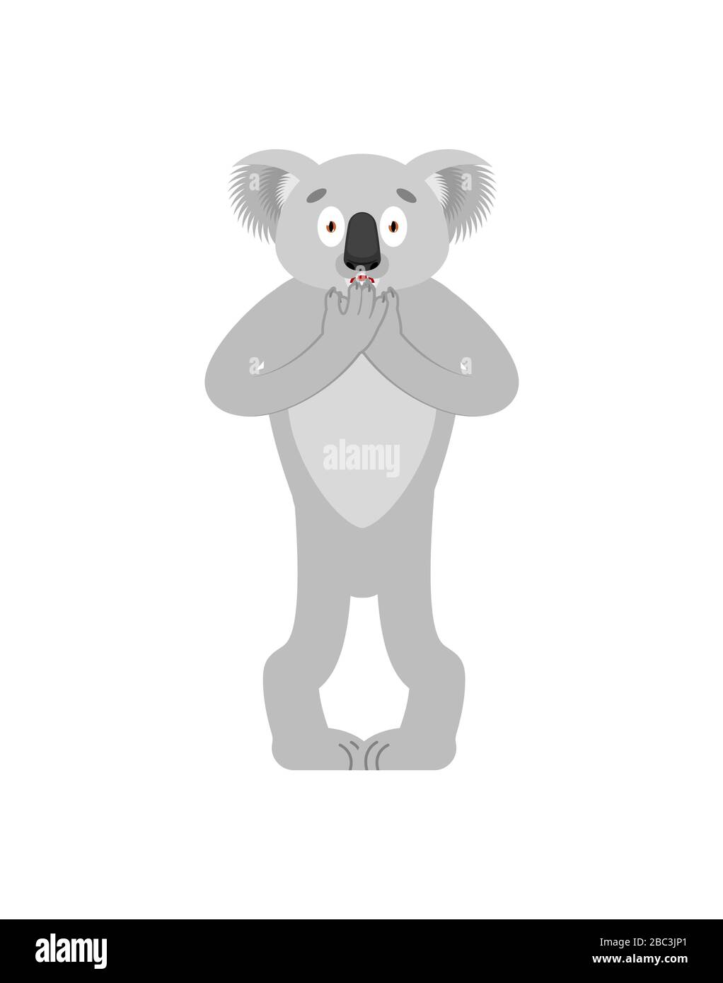 Koala scared. koala bear frightened. Beast afraid. Vector illustration Stock Vector Image & Art ...