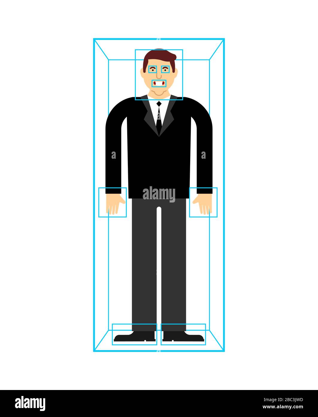 Human recognition. Human identification. Frame around human figure ...