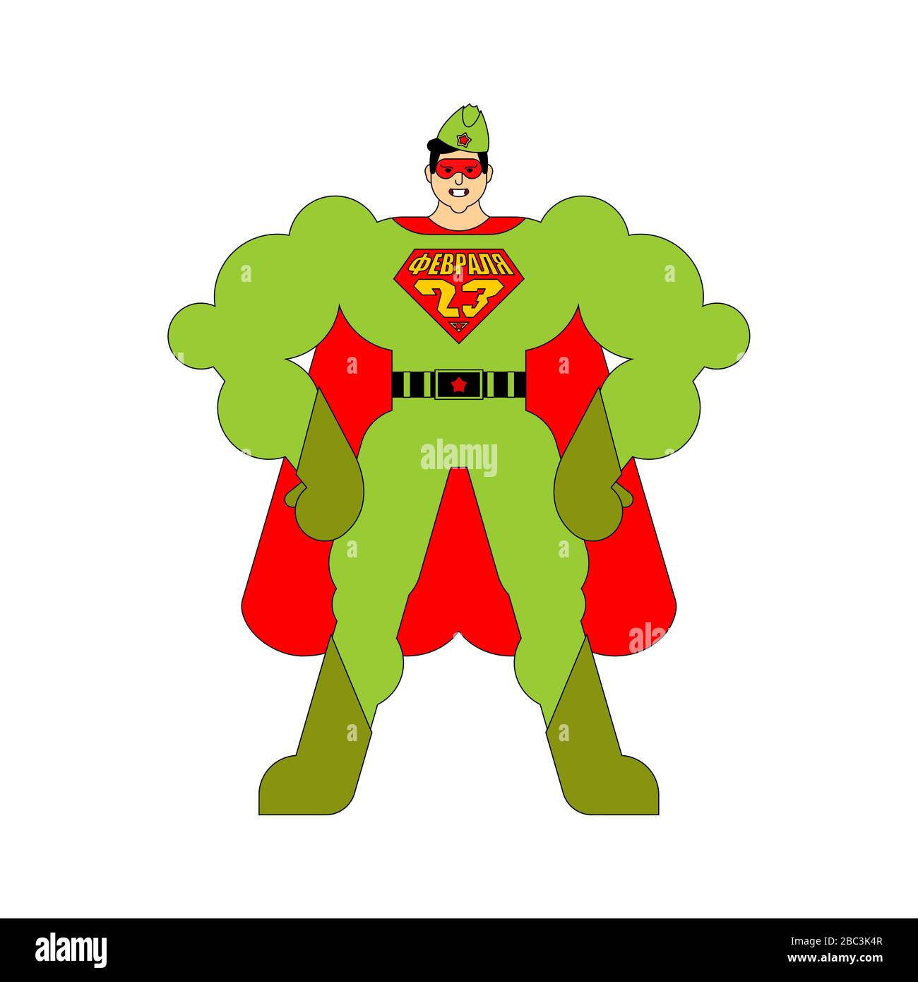 23 February Defender of Fatherland Day. Russian soldier strong ...