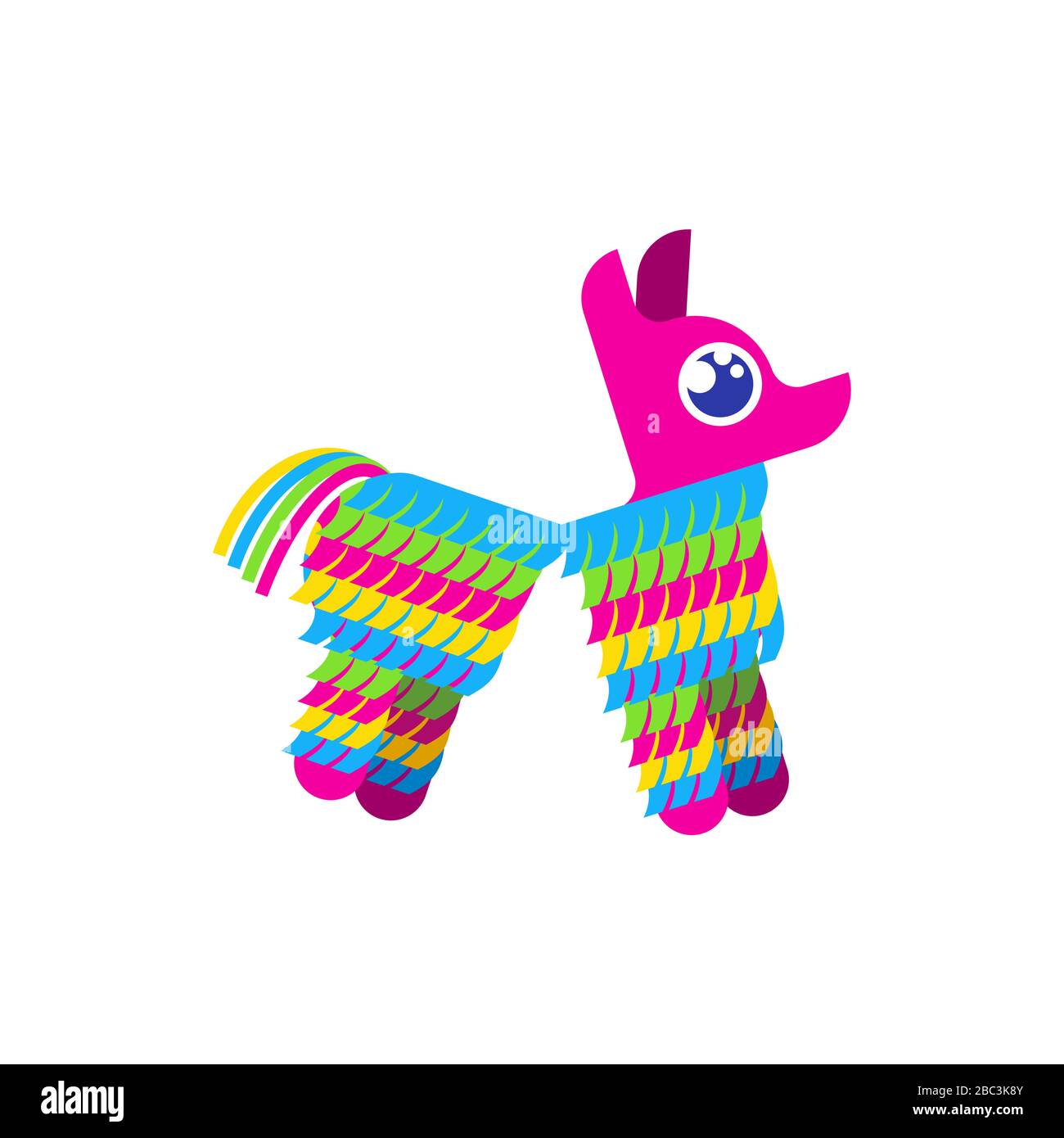 Pinata broken isolated. Traditional mexican donkey toy with sweets ...