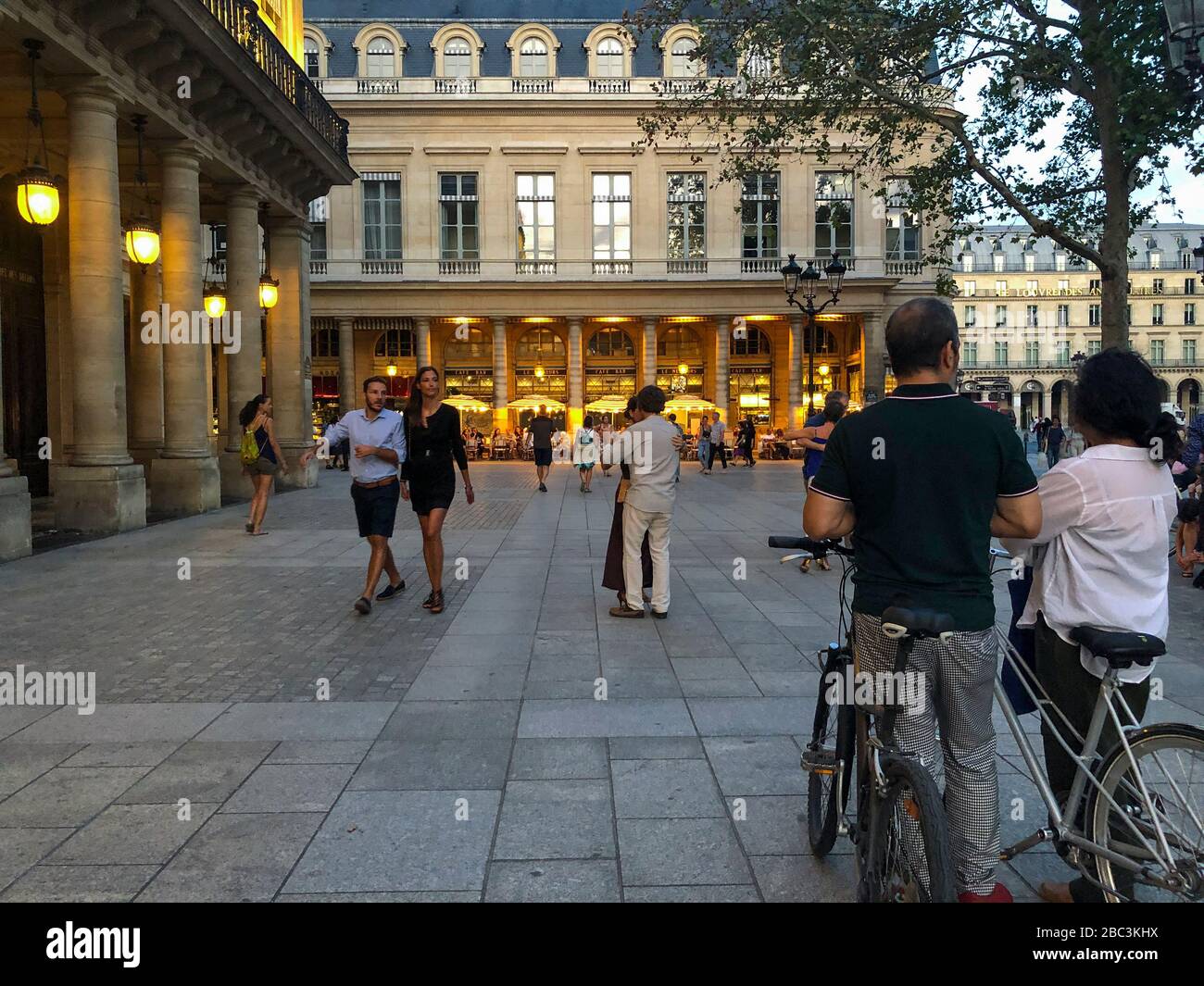 paris, France, Medium Crowd People Walking, Street Dancing, on Town ...