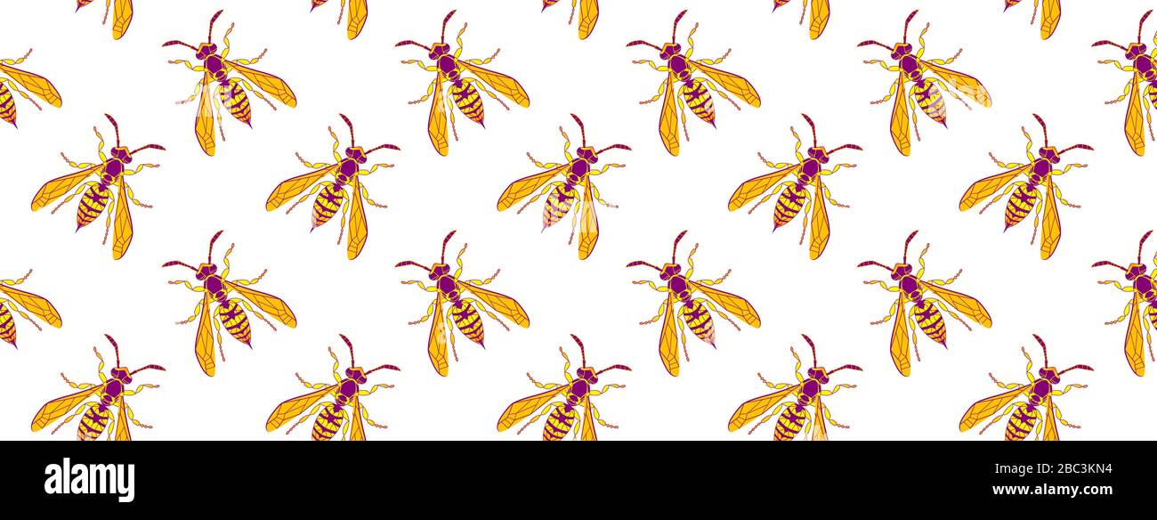 Wasp insect seamless wallpaper. Dangerous design for textile, fabric ...
