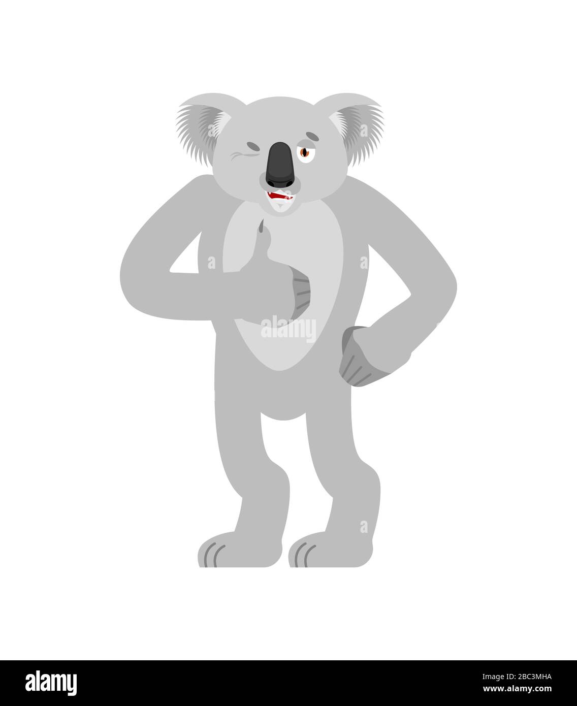 Koala thumbs up and winks. koala bear happy emoji. Beast Vector ...