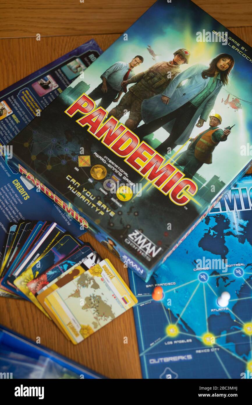 GWENT, WALES, UK. 31 MARCH 2020. Image of the boardgame, Pandemic. As ...