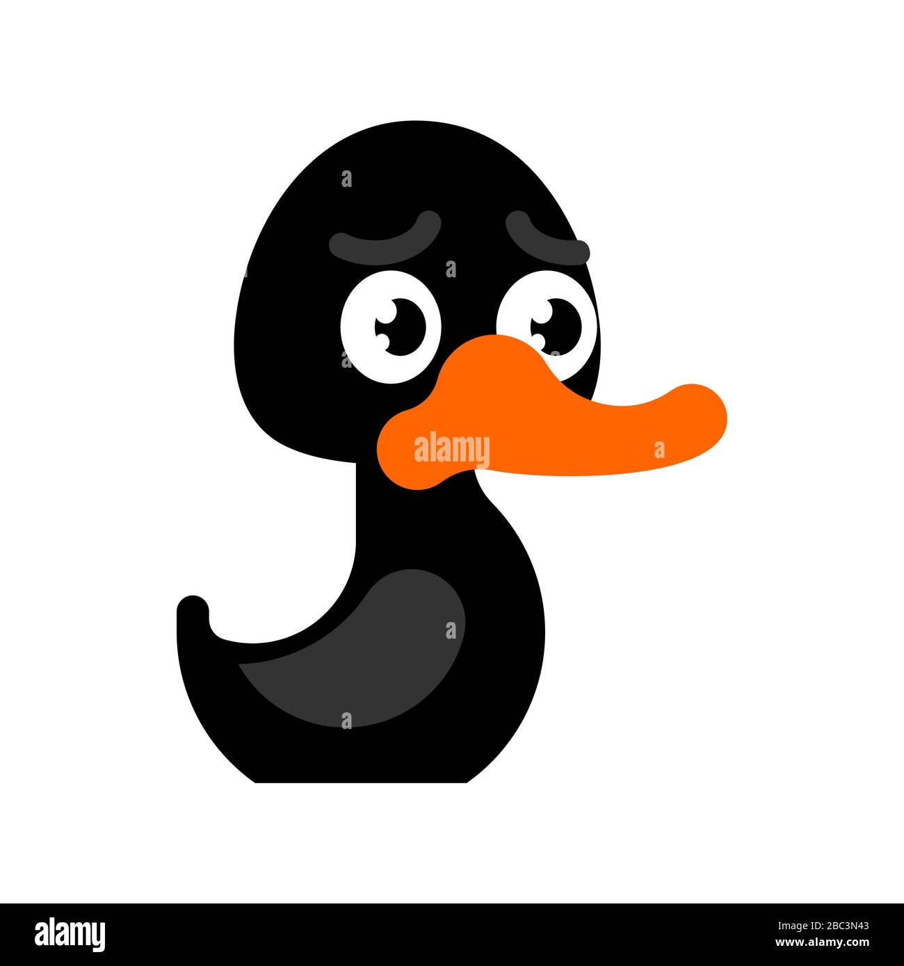 Black duck isolated. Cartoon bird vector illustration Stock Vector ...