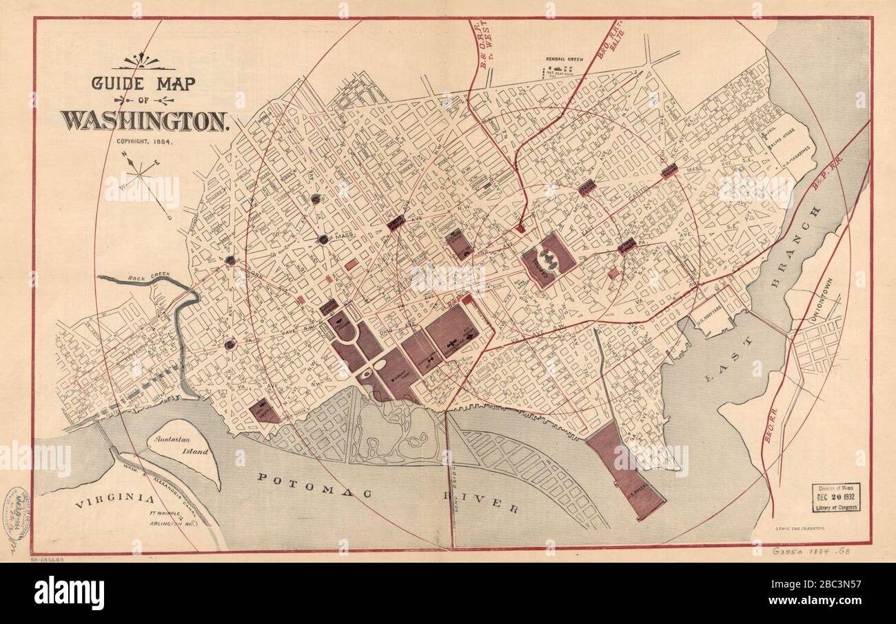 Guide map of Washington Stock Photo - Alamy