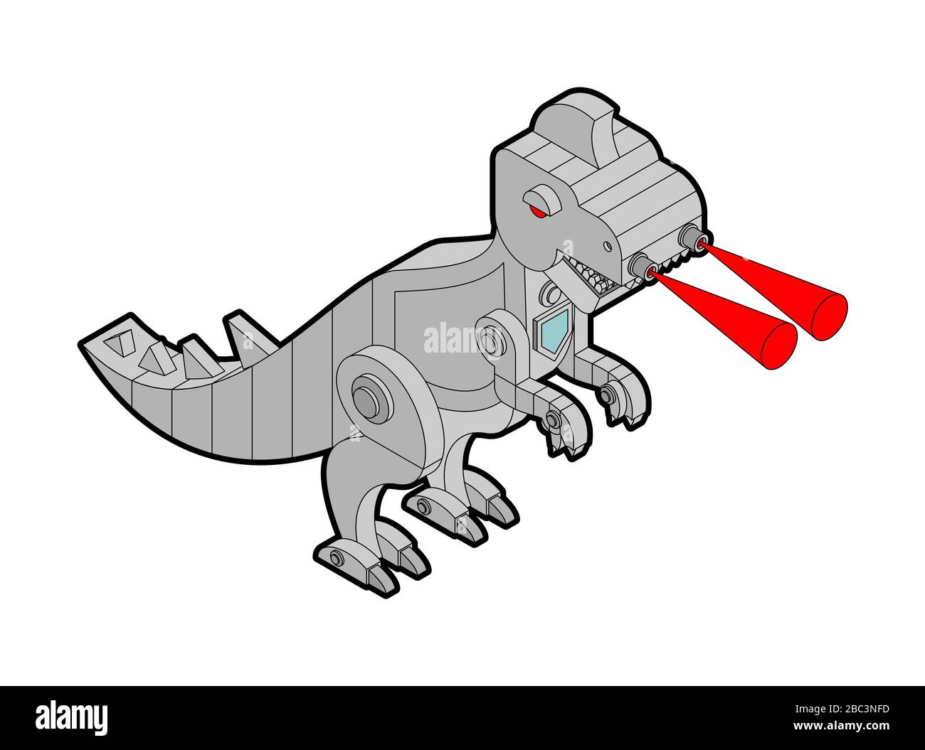 Robot Dinosaur Metal. Iron monster Prehistoric. Mechanical T-rex animal ...
