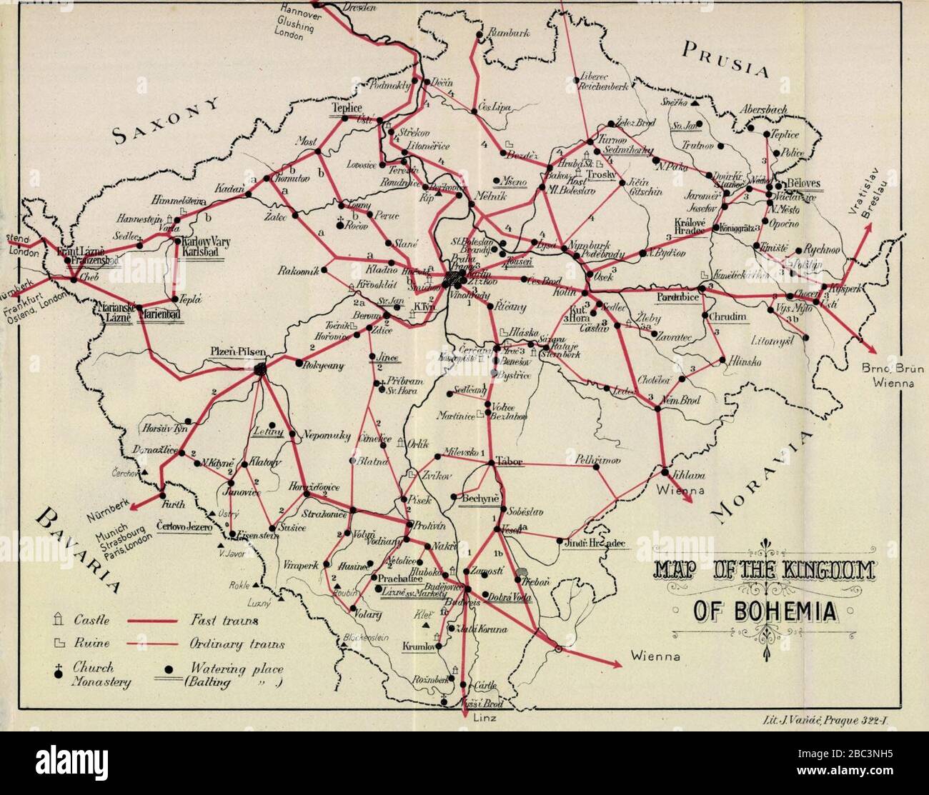 Map of the kingdom of bohemia hi-res stock photography and images - Alamy