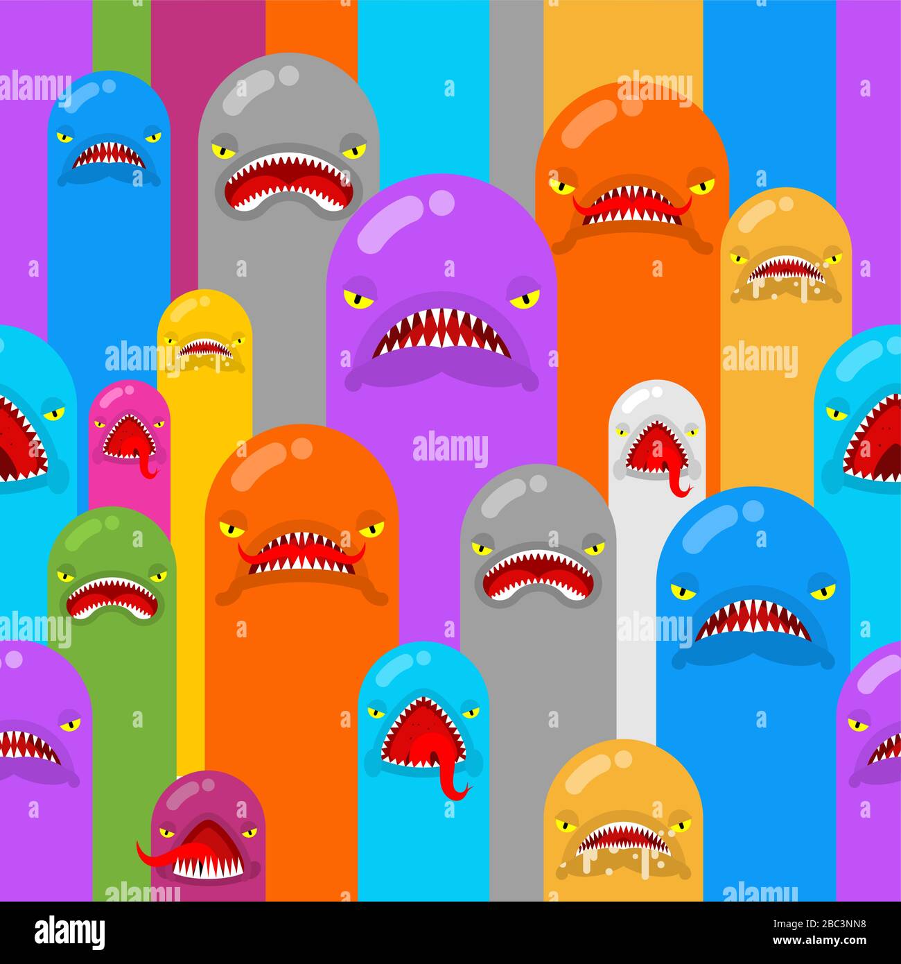 Angry worm pattern seamless. Evil worms background. vector ornament ...