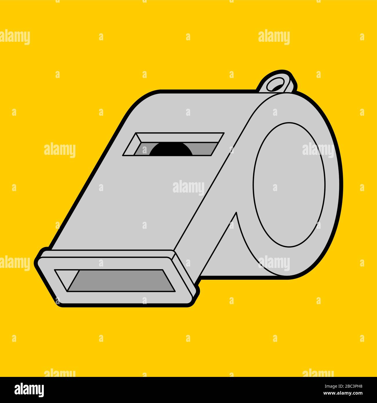 Whistle isolated. Iron catcall. Classic Coaches Whistle. vector ...