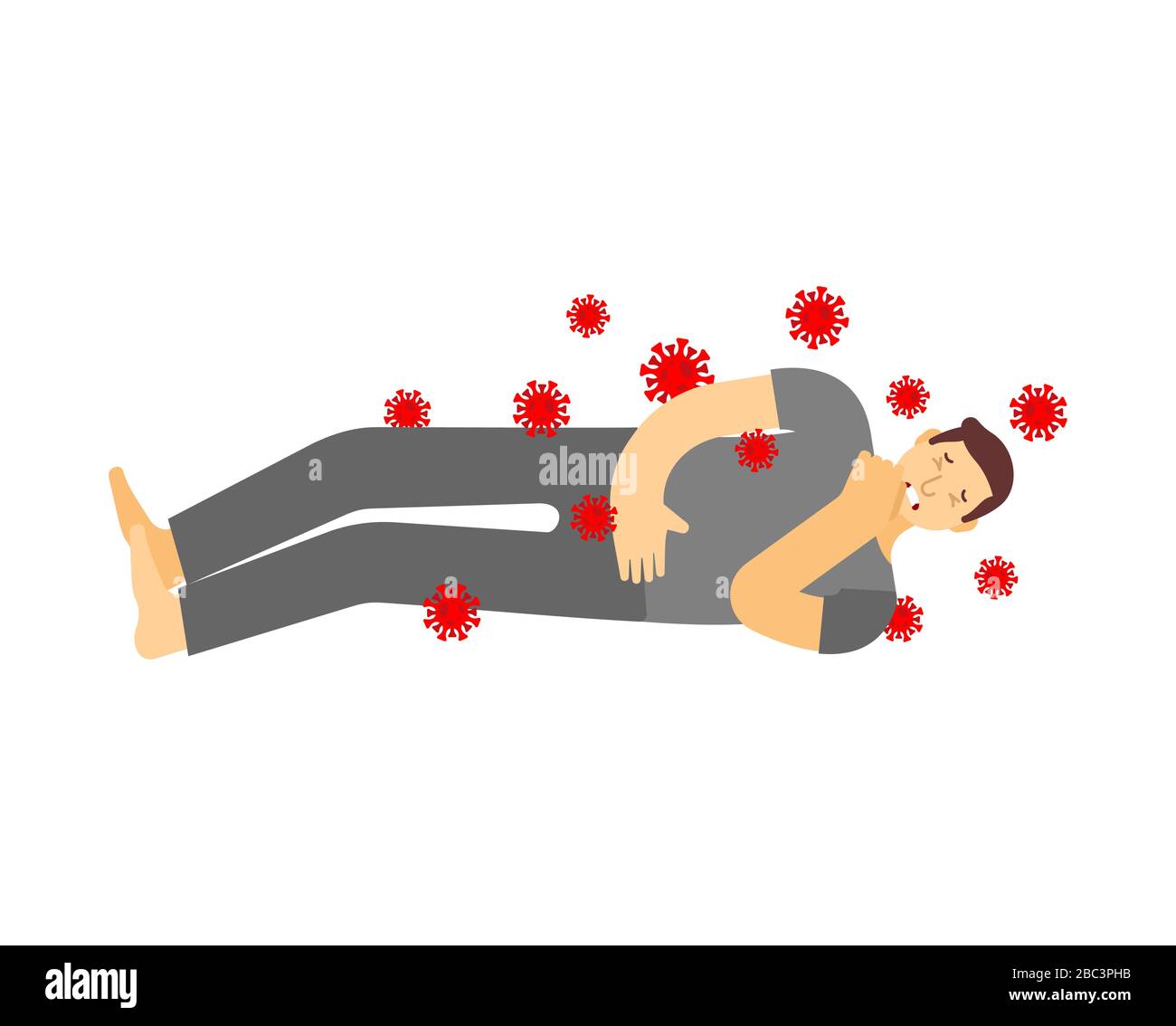 Death from coronavirus. Dead man and virus. Sign For infographics ...